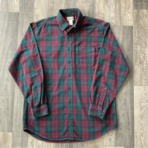 L.L. Bean | Shirts | Ll Bean Flannel Long Sleeve Plaid Shirt Bhg6mens ...
